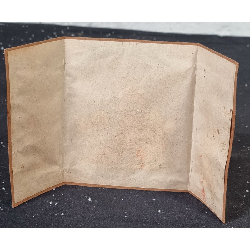 Gammel 3 fløjet englespil, mål: 14 x 24 cm. Pap/papir.